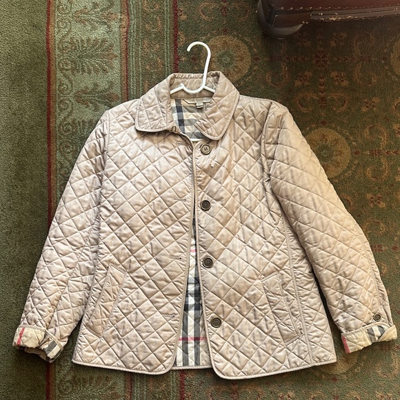 Burberry | Jackets & Coats | Burberry Womens Quilted Jacket Beige ...
